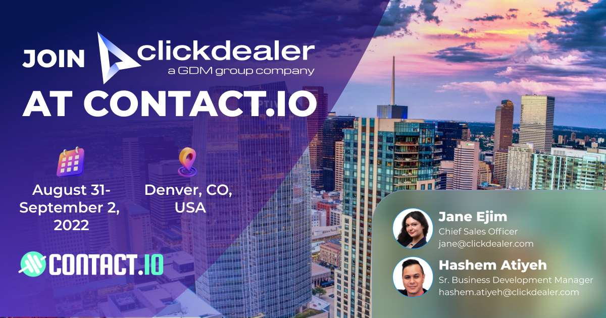 Join ClickDealer at Contact.io 2022! - ClickDealer Blog